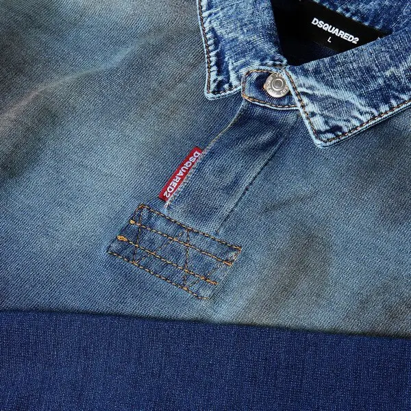 Dsquared2 Longsleeve Denim Polo Shirt