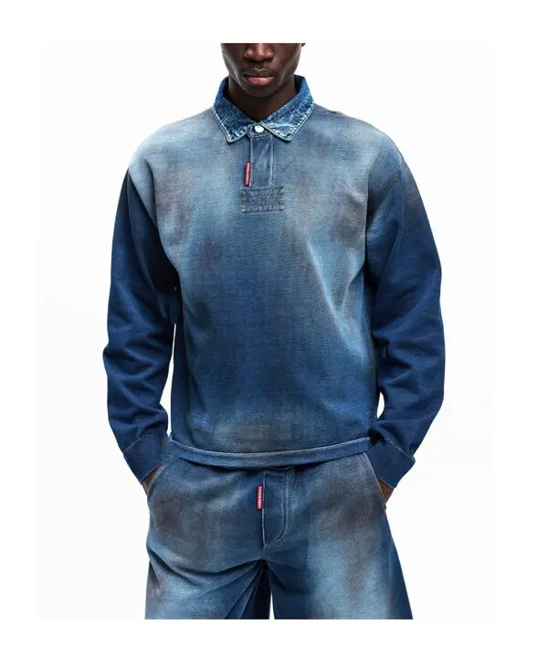Dsquared2 Longsleeve Denim Polo Shirt
