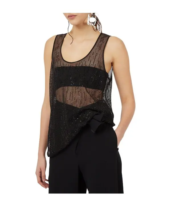 Emporio Armani Sleeveless Jacquard Mesh Top