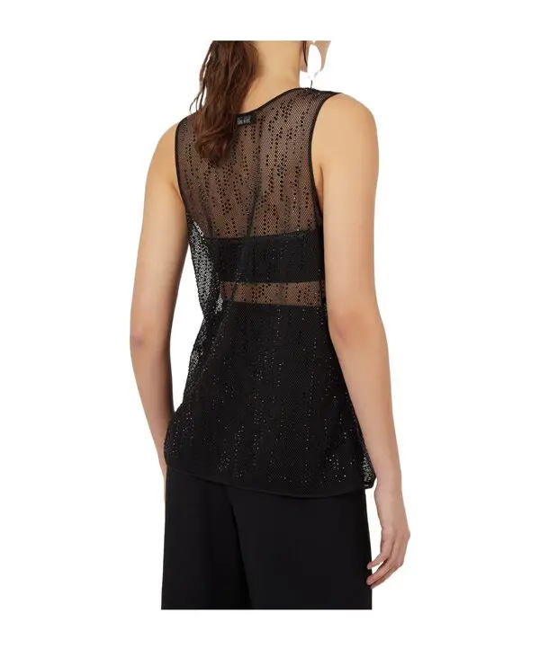 Emporio Armani Sleeveless Jacquard Mesh Top