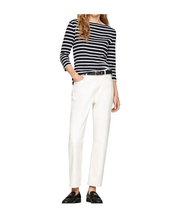 Tommy Hilfiger Horizontal Stripe 3/4 Sleeve Top