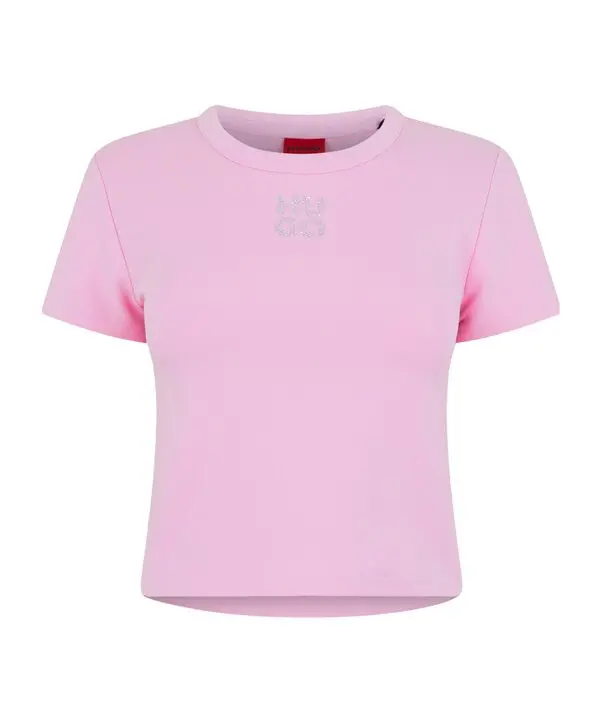 Hugo Boss Delanor Cropped T-shirt - Pink