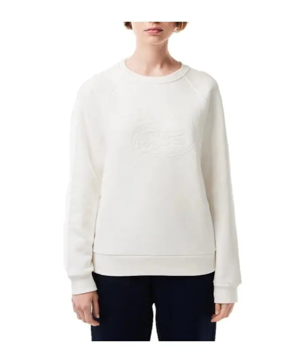Lacoste Crewneck Sweatshirt With Debossed Logo - No