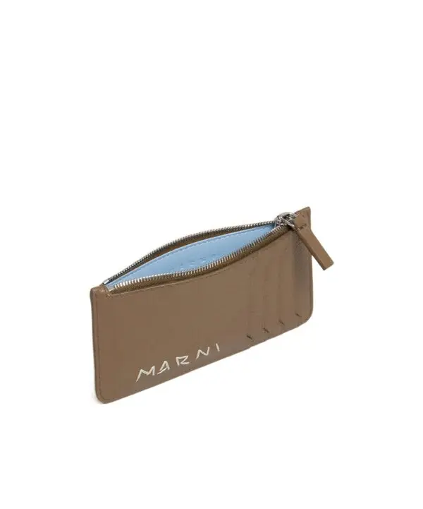 Marni Leather Card Case With Mending