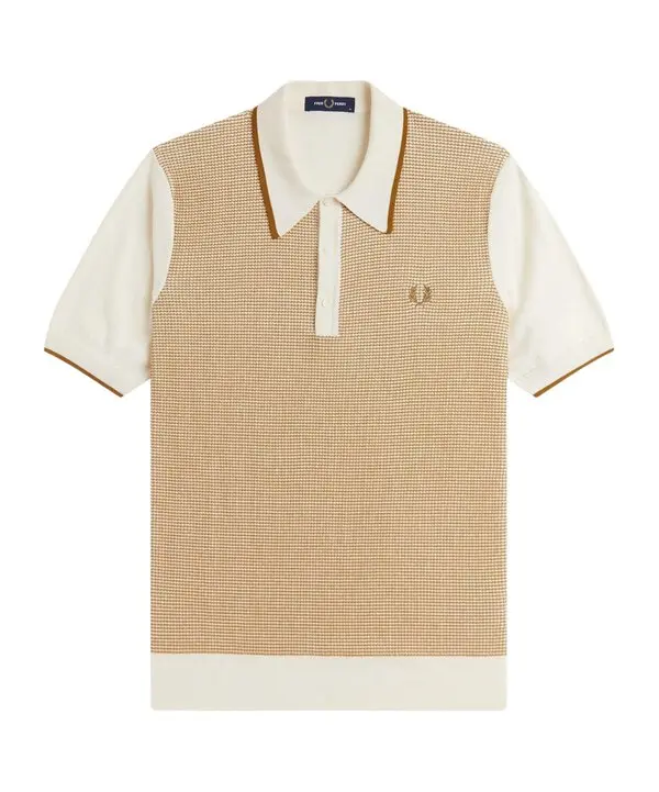 Fred Perry Short-sleeved Knitted Polo - Nude