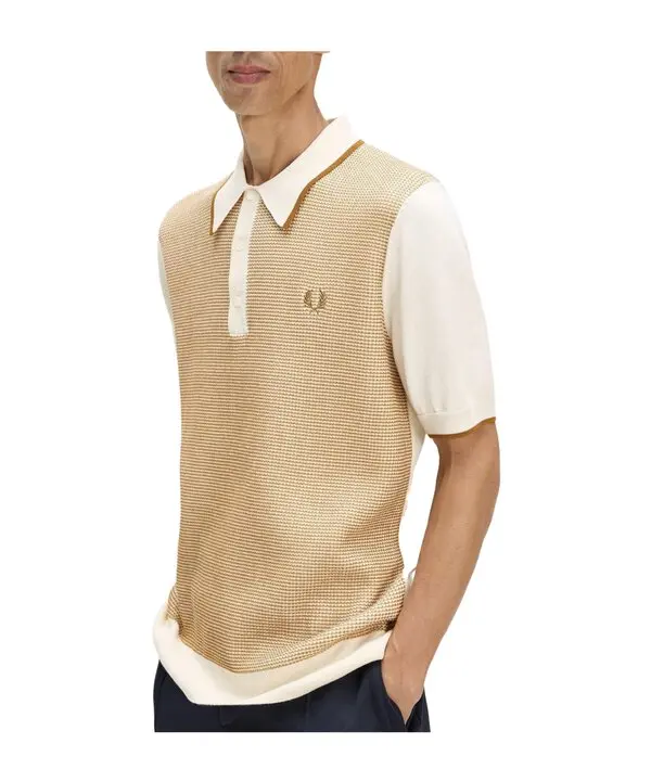 Fred Perry Short-sleeved Knitted Polo - Nude