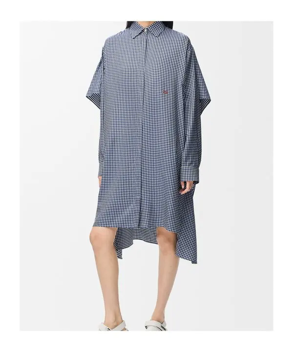 Loewe Cape Dress In Silk