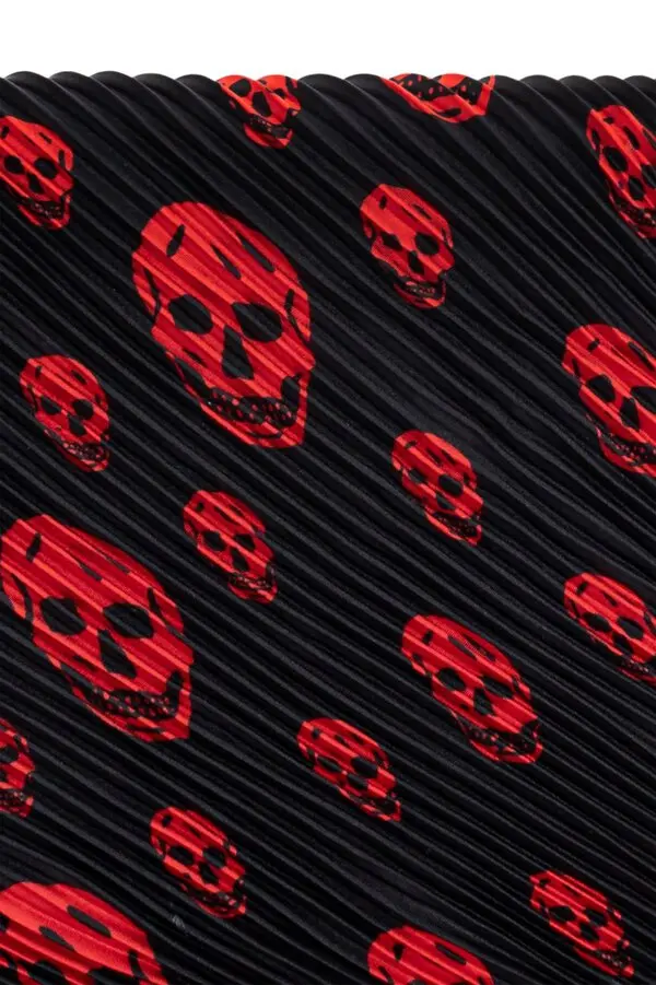 Alexander McQueen Pleated Skull-print Scarf
