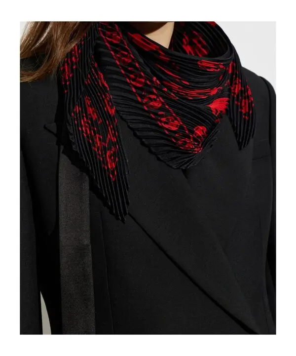 Alexander McQueen Pleated Skull-print Scarf