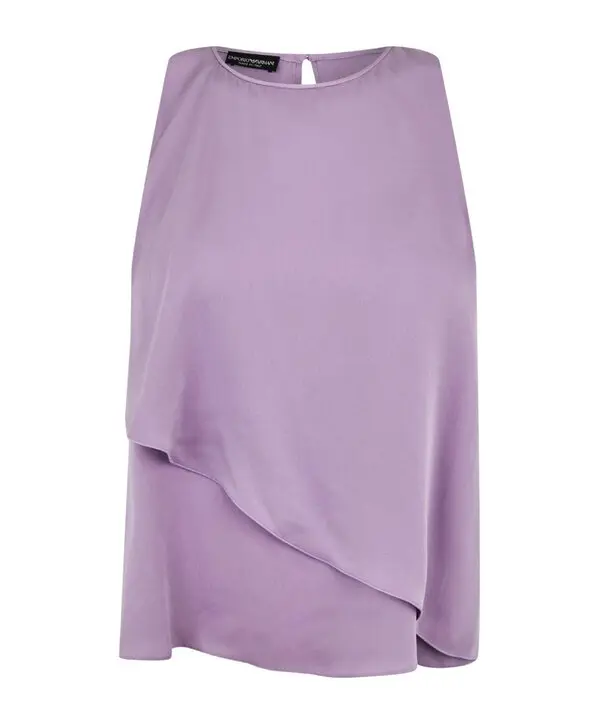 Emporio Armani Sleeveless Top With Draped Hem - No