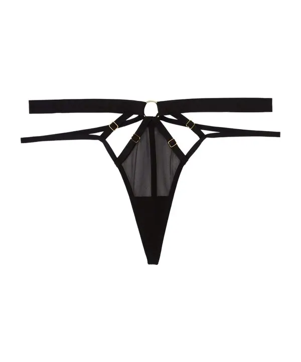 Calvin Klein Strappy Thong - Black