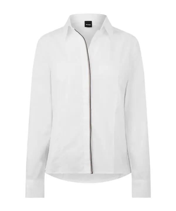 Hugo Boss Pointcollar Longsleeve Shirt - White