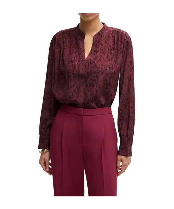 Hugo Boss Standcollar Halfplacket Snakeprint Top