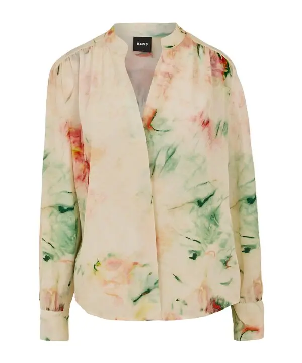 Hugo Boss Floral Print Top - Nude