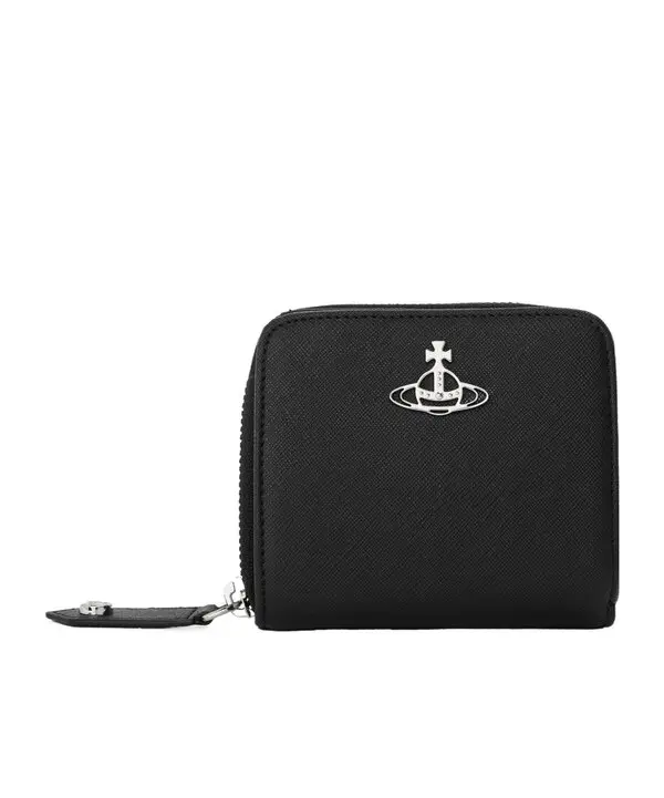 VIVIENNE WESTWOOD Crossgrain Leather Ziparound Short Wallet
