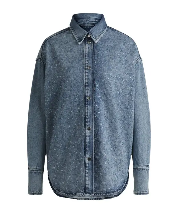 Hugo Boss Pointcollar Denim Longsleeve Shirt - Blue