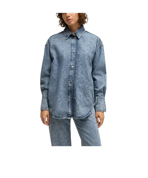 Hugo Boss Pointcollar Denim Longsleeve Shirt