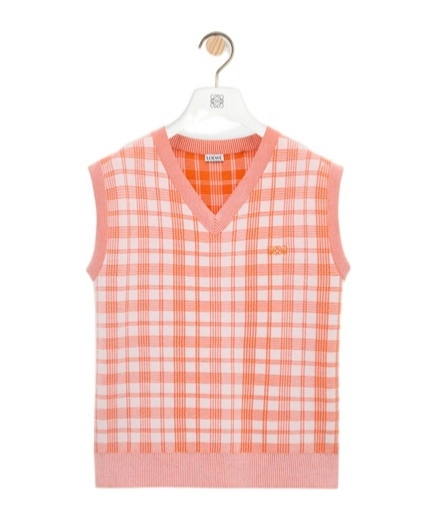 Loewe Vest In Wool - White/orange