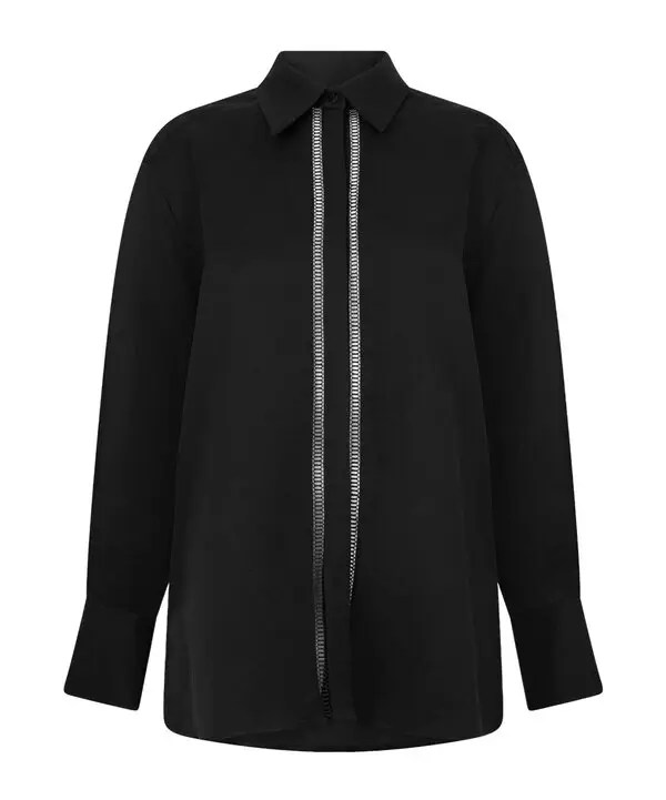 Hugo Boss Solid-color Long-sleeved Shirt - Black