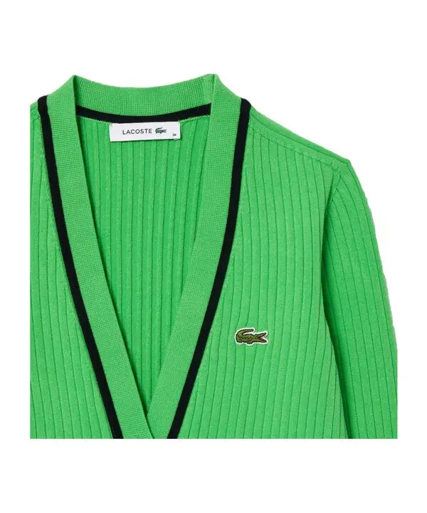 Lacoste Vneck Knit Cardigan - Green