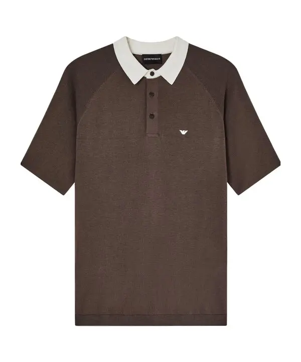 Emporio Armani Shortsleeve Polo Shirt - Brown