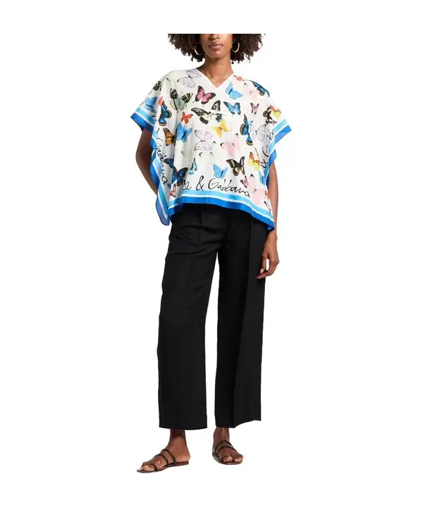 Dolce & Gabbana Printed Short-sleeve V-neck Top