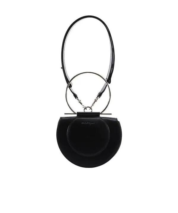 FERRAGAMO Logo Shoulder Bag - Black