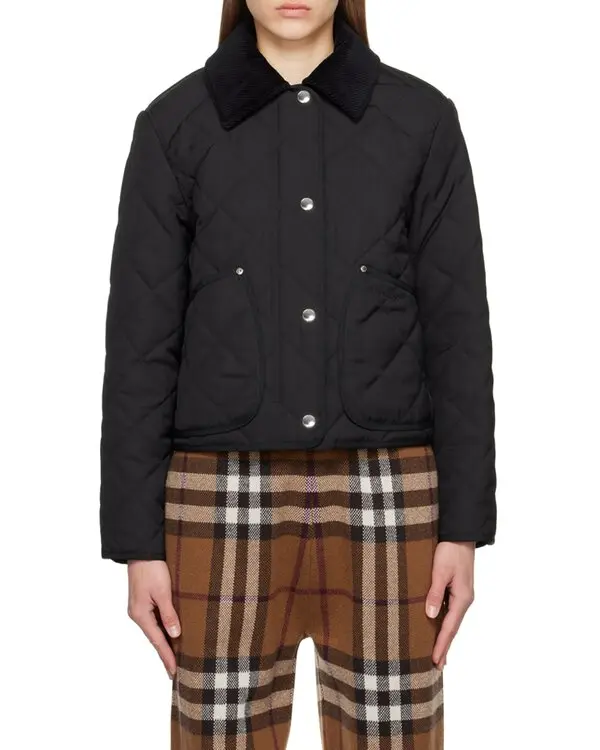 Burberry Buttoned Diamond Quilted Jacket