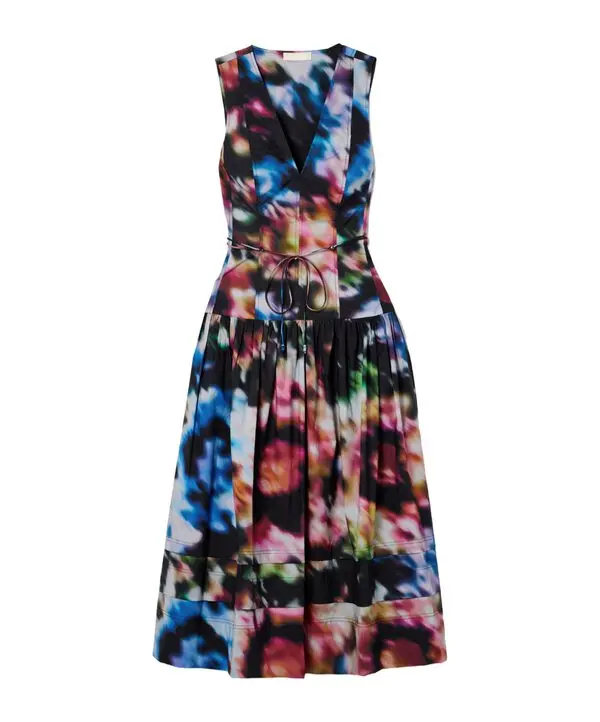 Ulla Johnson Printed V-neck Midi Dress - No