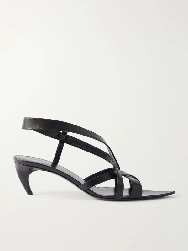 Khaite Sadie 55 Leather Sandals - Black