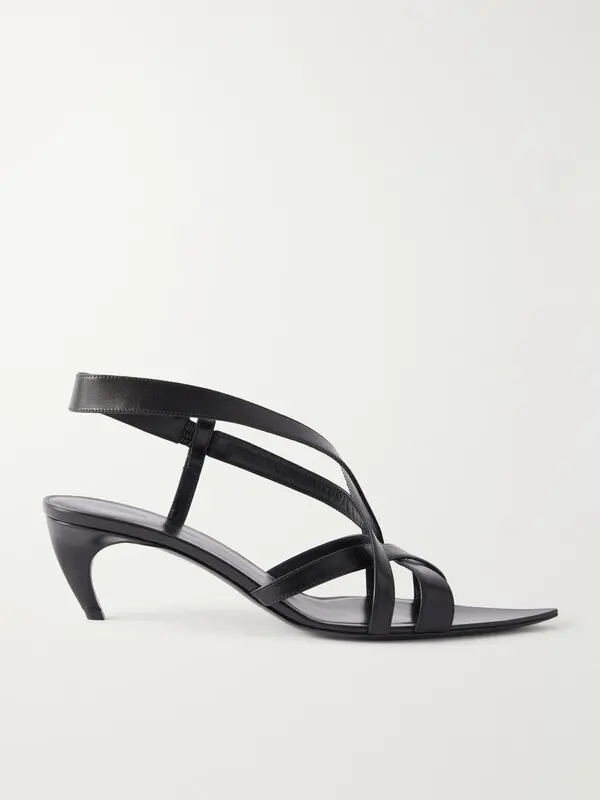 Khaite Sadie 55 Leather Sandals - Black