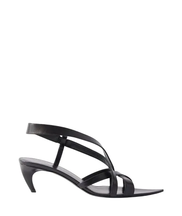 Khaite Sadie 55 Leather Sandals - Black