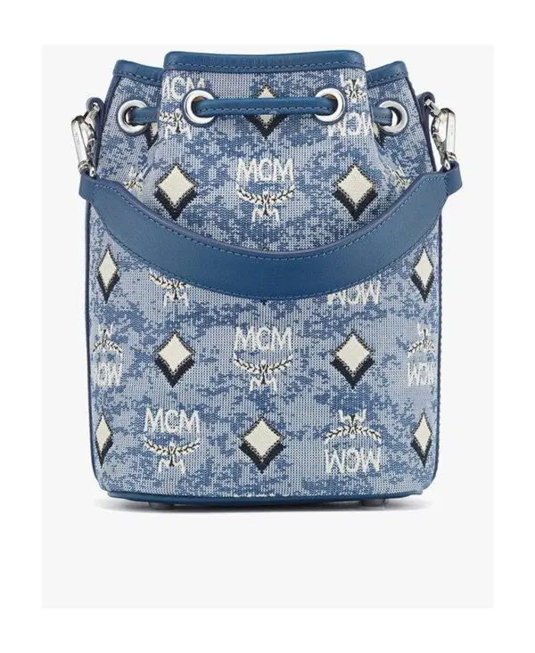 Mcm Logo Pull Rope Shoulder Bag
