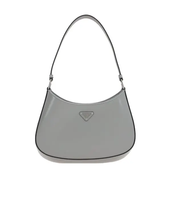 Prada Cleo Brushed Leather Shoulder Bag - Gray