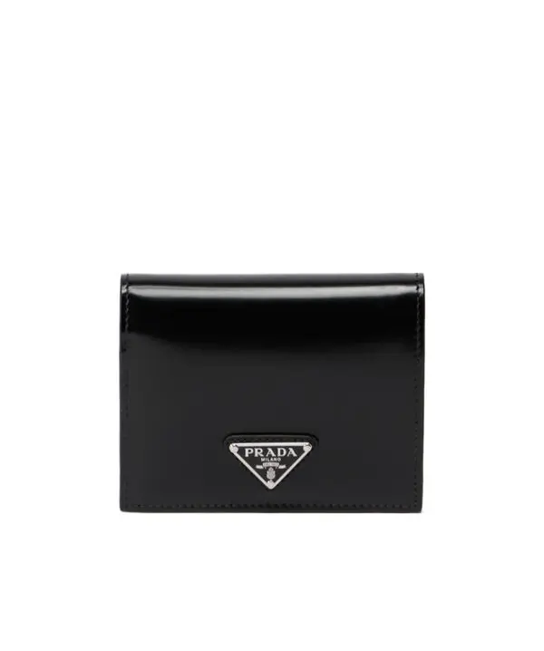 Prada Logo Plaque Bi-fold Wallet