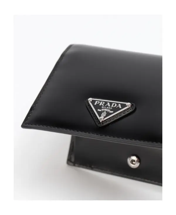 Prada Logo Plaque Bi-fold Wallet