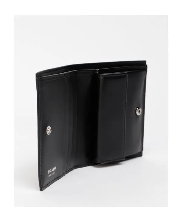 Prada Logo Plaque Bi-fold Wallet