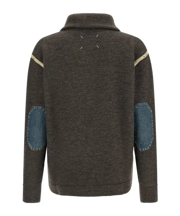 MAISON MARGIELA Elbow Patch Quarter-zip Sweaters