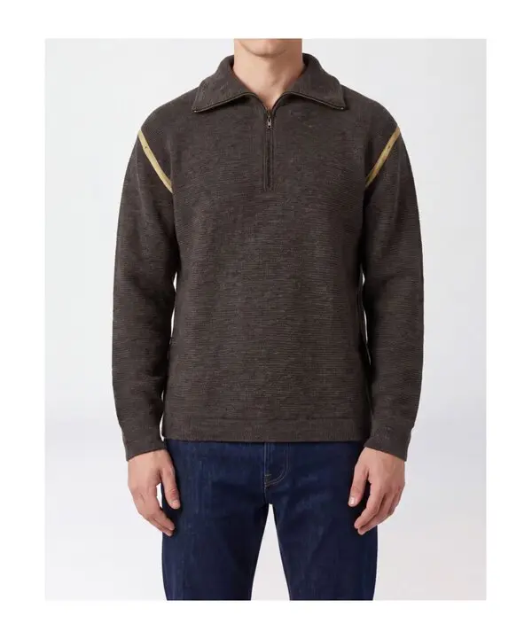 MAISON MARGIELA Elbow Patch Quarter-zip Sweater - Grey