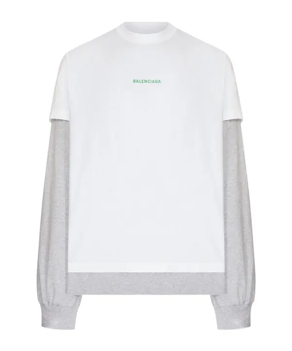 Balenciaga Double Oversized T-shirt - White Apple Green
