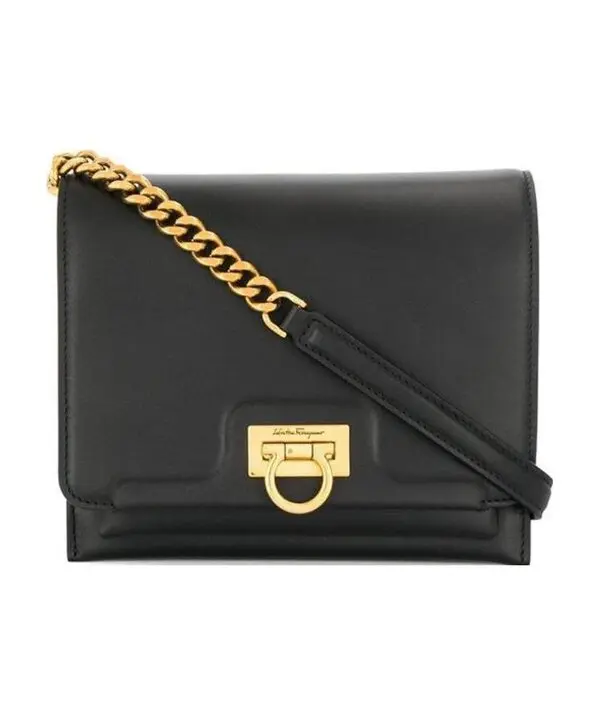 FERRAGAMO Trifolio Logo Mini Bag - Black