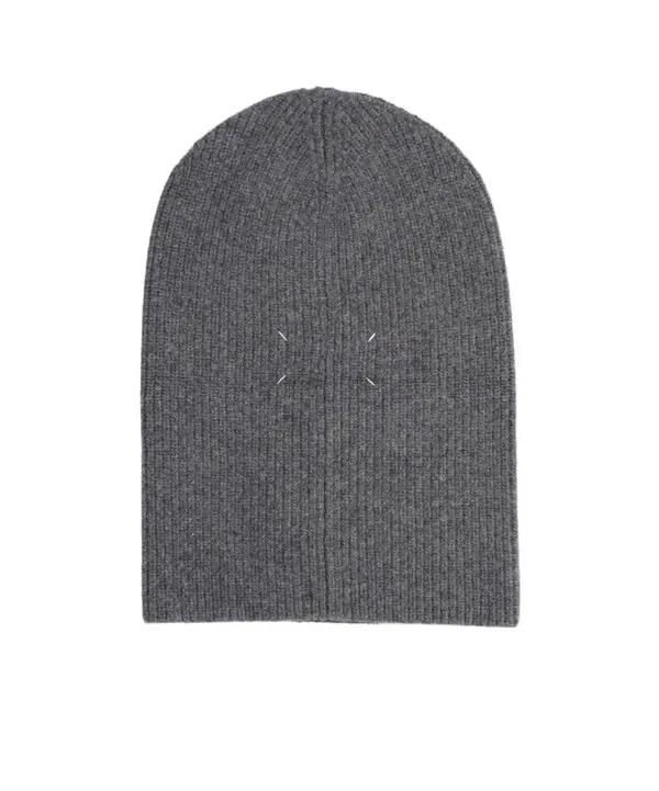 MAISON MARGIELA Logo-patch Ribbed Beanie Hat