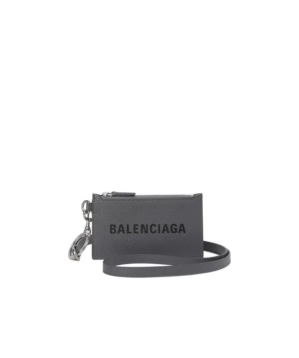 Balenciaga Cash Lanyard-strap Cardholder - Dark Grey/black