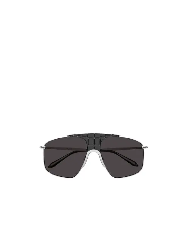 Alaïa Croc-effect Pilot-frame Sunglasses - Silver