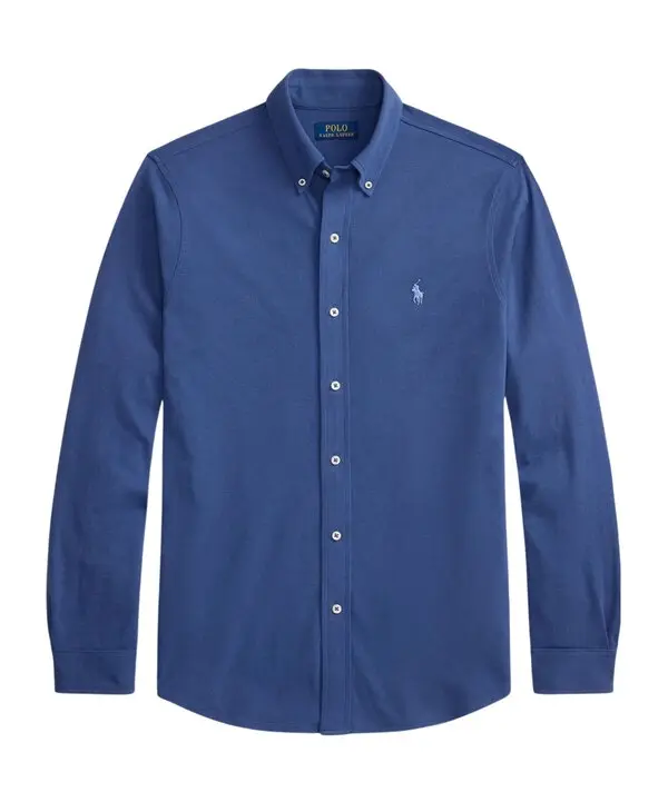 Polo Ralph Lauren Logo Embroidered Curved Hem Shirt - Blue