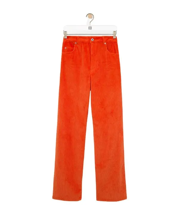 Loewe Trousers In Cotton Corduroy - Oranges