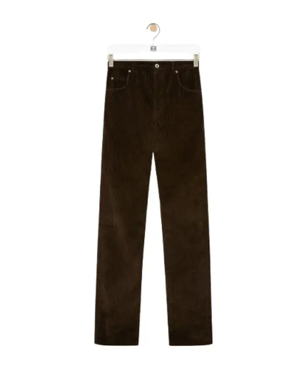 Loewe Trousers In Cotton Corduroy - Brown