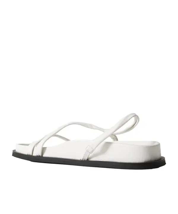 ST. AGNI Twist Leather Slingback Sandals