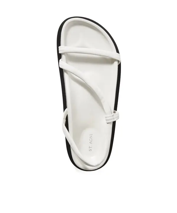 ST. AGNI Twist Leather Slingback Sandals