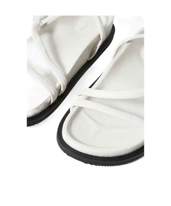 ST. AGNI Twist Leather Slingback Sandals